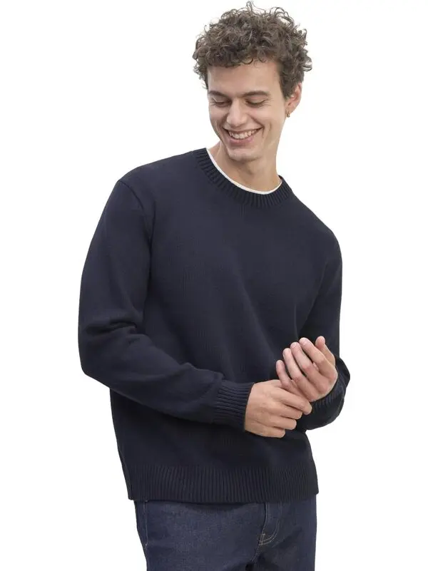Everlane Crewneck Relaxed Fit Sweater - Navy