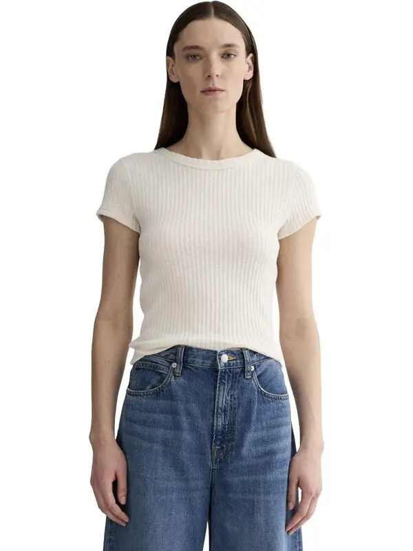 Everlane Cozy Rib T-shirt - Bone White