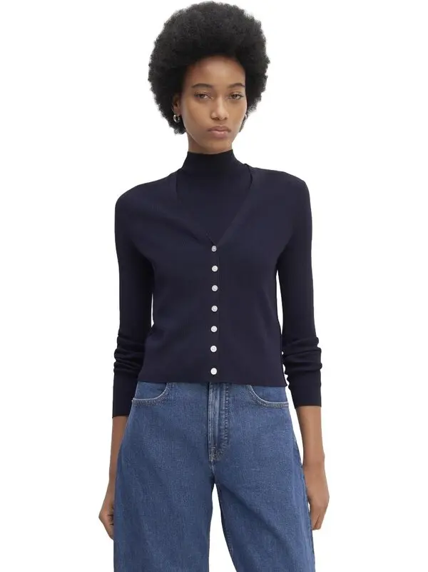 Everlane Viscose Knit Cardigan - Navy