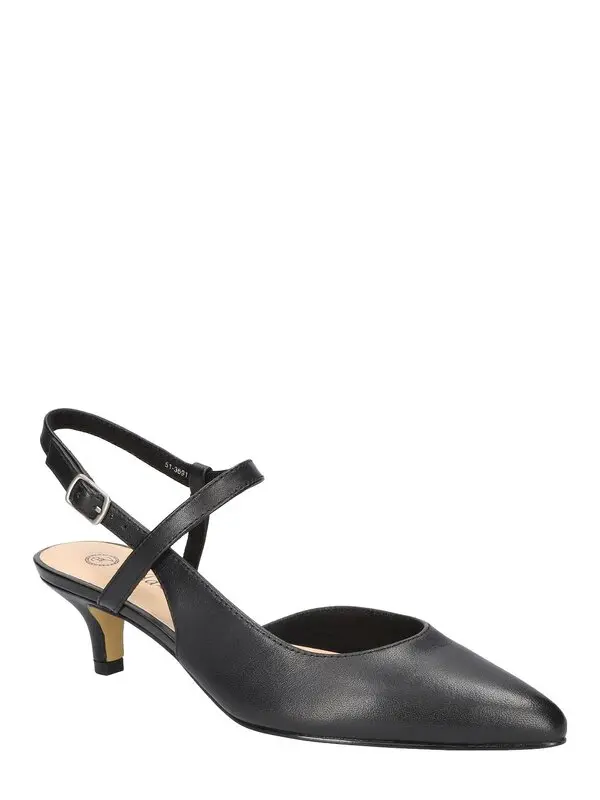 BELLA VITA Kayce Pointed Toe Pump - Black Leather