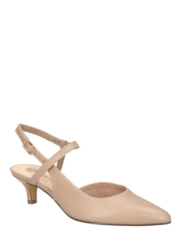 BELLA VITA Kayce Pointed Toe Pump - Nude Leather