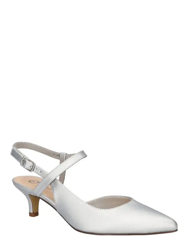 BELLA VITA Kayce Pointed Toe Pump - Silver Satin