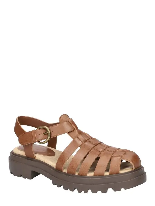 BELLA VITA Sinclaire Fisherman Sandal - Camel Burnished Leather