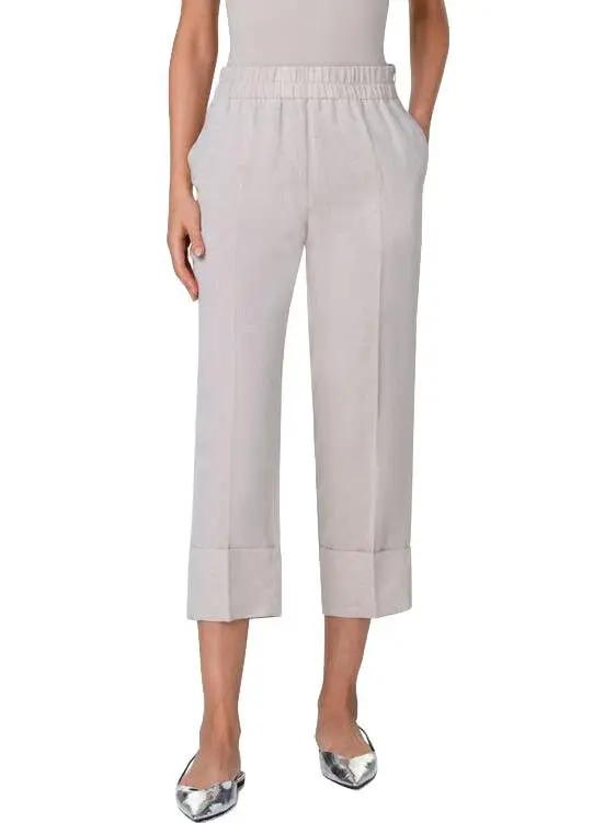 Akris Fafell Straight Leg Cropped Pants - Cashew