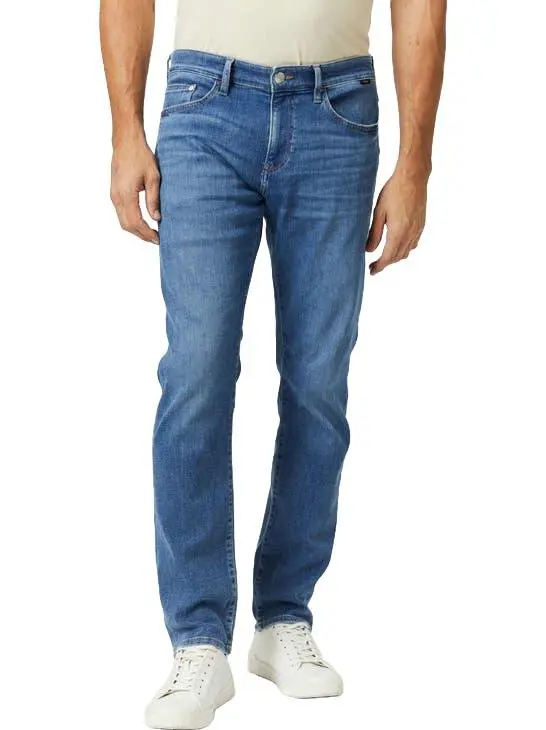 MAVI Zach Straight Leg Jeans - Mid Brushed Feather Blue