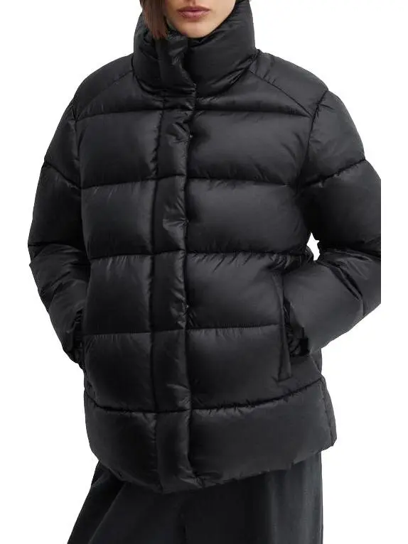 Mango Water Repellent Puffer Coat - Black