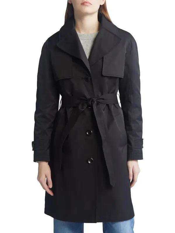 Via Spiga Water Repellent Cotton-blend Trench Coat - Black