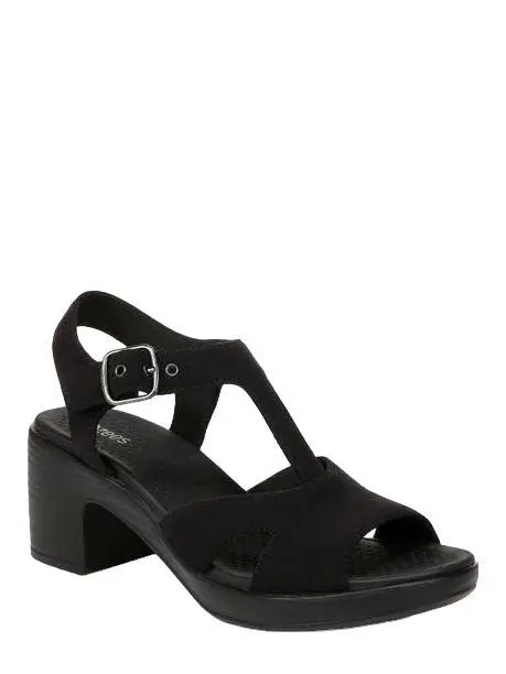 LIFESTRIDE Bzees Everly Block Heel Sandal - Black Denim