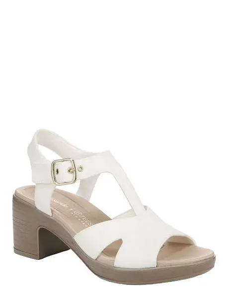 LIFESTRIDE Bzees Everly Block Heel Sandal - White