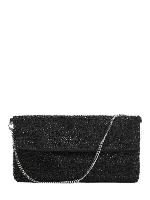 Mango Crystal Chain Strap Handbag - Black