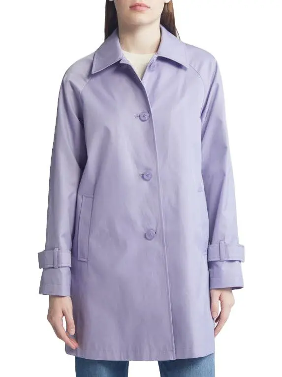 Via Spiga Balmacain Cotton Blend Coat - Lilac
