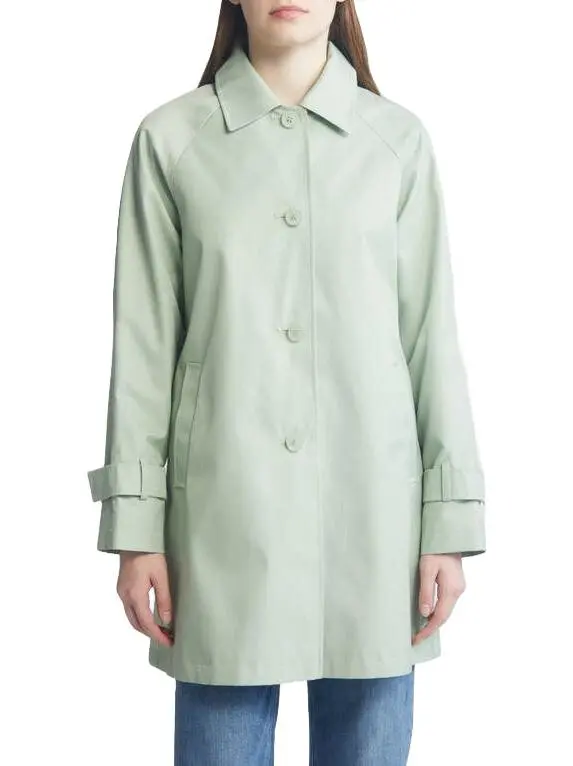 Via Spiga Balmacain Cotton Blend Coat - Pistachio