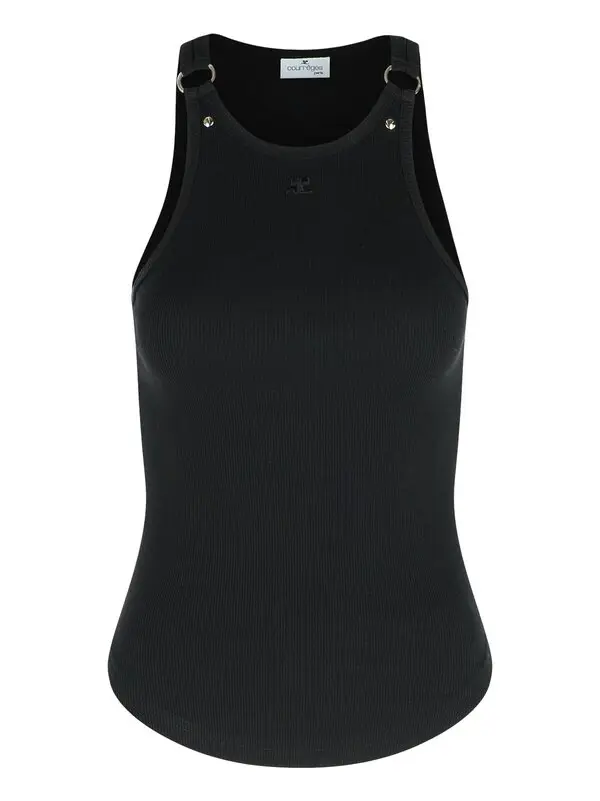 COURREGES Stretch Tank Top - Black