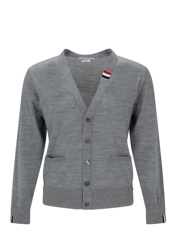 Thom Browne Wool Cardigan - Gray