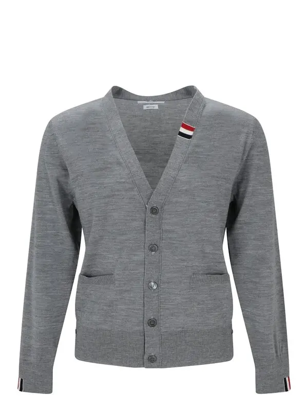 Thom Browne Wool Cardigan - Gray