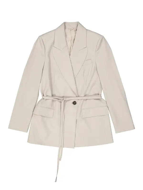 Brunello Cucinelli Wool Belted Jacket - Beige