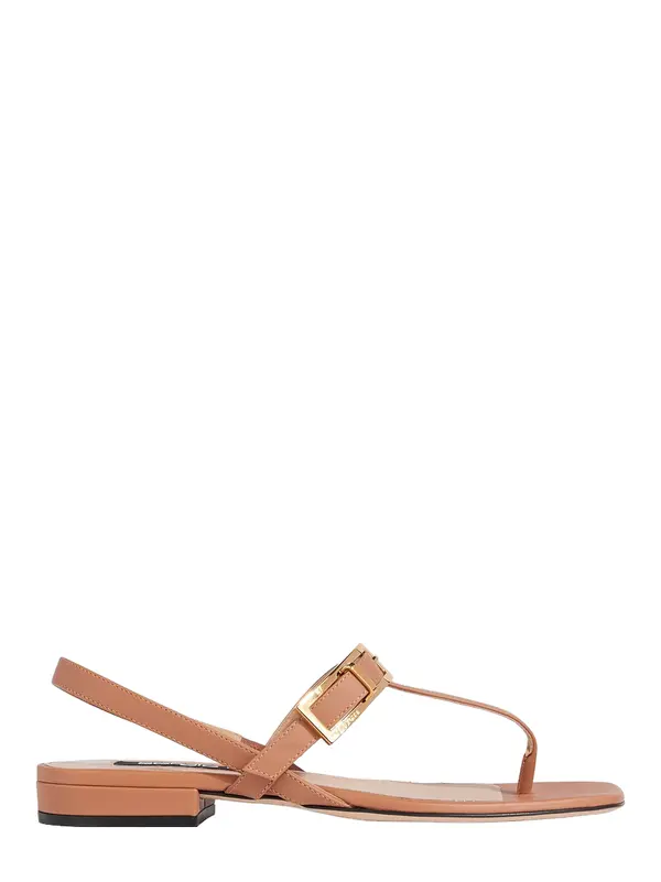 SERGIO ROSSI Sr Nora Leather Slingback Sandals - Light Brown