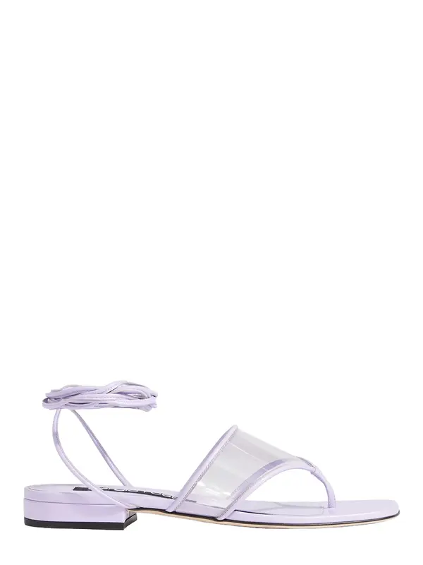 SERGIO ROSSI Sr Lunettes 15 Leather And Pvc Sandals - Lavender