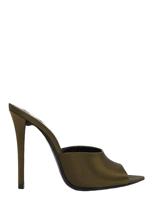 Saint Laurent Goldie Mule Sandal - Deep Kaki