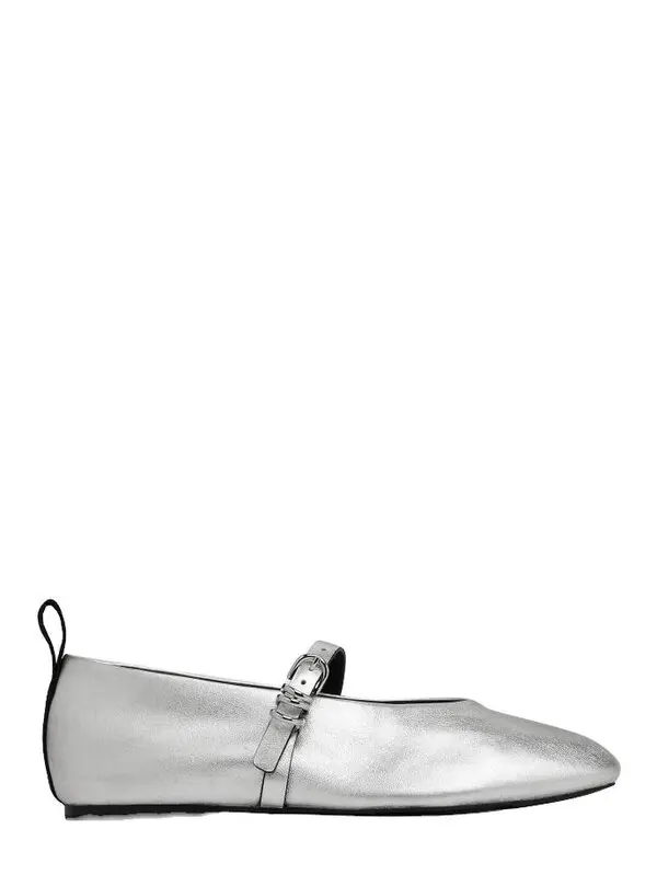 Rag & Bone Spire Leather Mary Janes - Silver