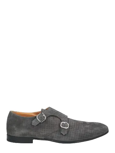 DOUCAL'S Leather Monk Strap Loafers - Grey