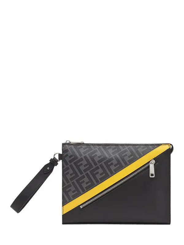 Fendi Diagonal Clutch - Grey