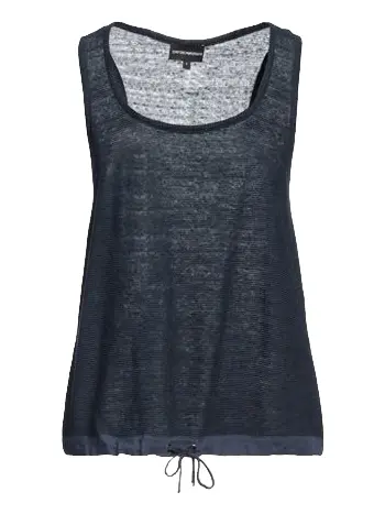Emporio Armani Knitted Linen Top - Blue
