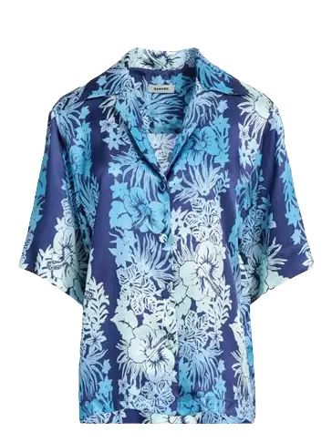 Sandro Hawaiian-print Twill Shirt - Blue