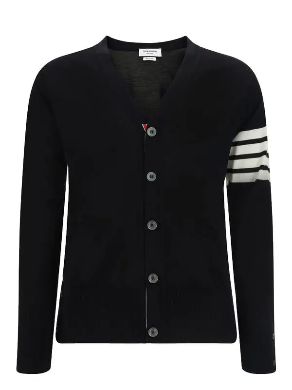 Thom Browne 4-bar Virgin Wool Cardigan - Black