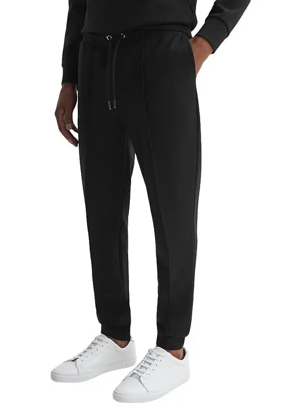 REISS Premier Interlock Drawstring Pants - Black