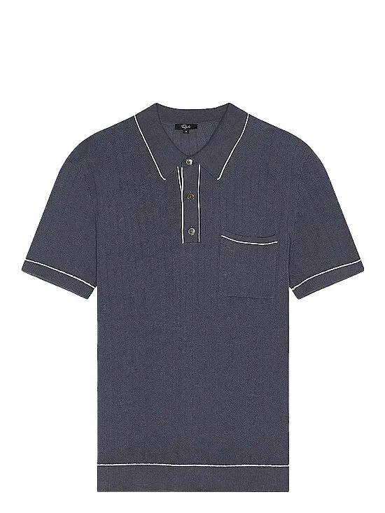 Rails Hardy Polo In Blue - Faded Navy
