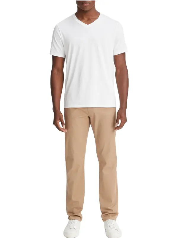 Vince Pima Cotton V-neck T-shirt - White