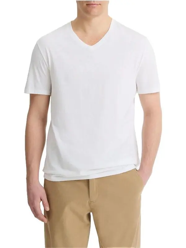 Vince Pima Cotton V-neck T-shirt - White