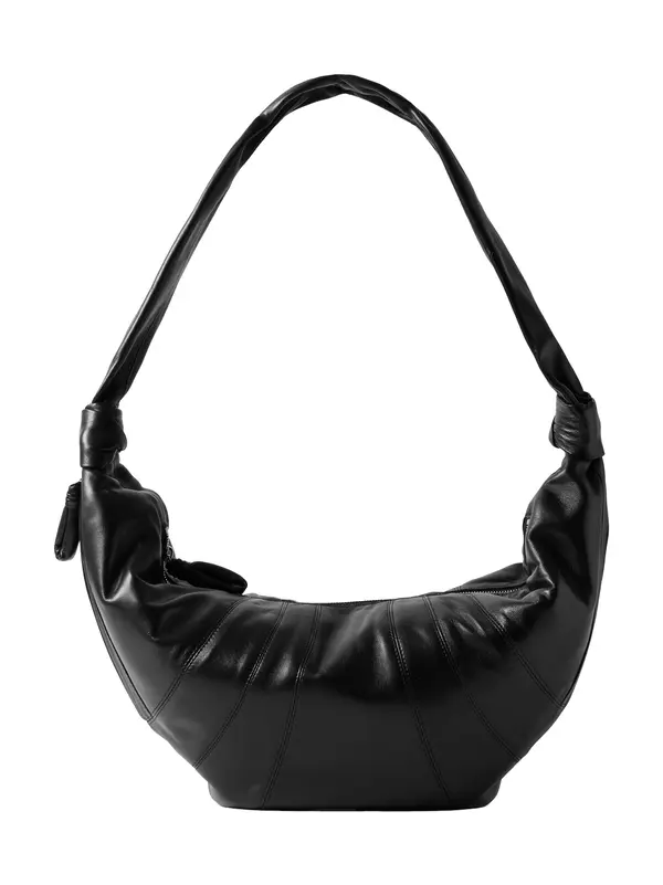 LEMAIRE Croissant Large Leather Shoulder Bag - Black