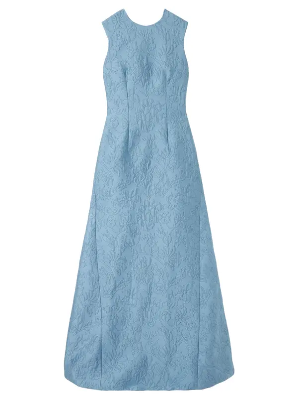 EMILIA WICKSTEAD Malcolm Open-back Cloqué Maxi Dress - Blue