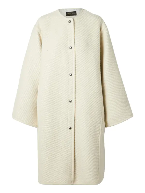 Loro Piana Silk, Wool, Cashmere, And Linen-blend Coat - White