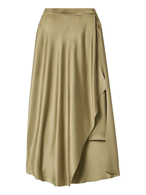 Loro Piana Layered Silk-satin Midi Skirt - Neutrals