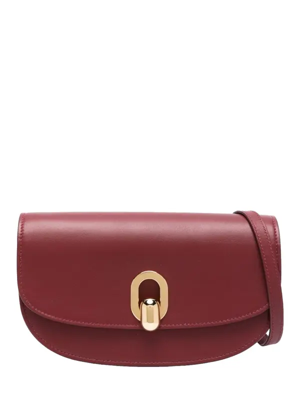 Savette Tondo Crescent Leather Crossbody Bag - Red