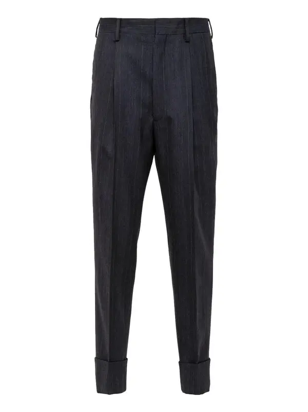 Prada Wool Tailored Trousers - Blue