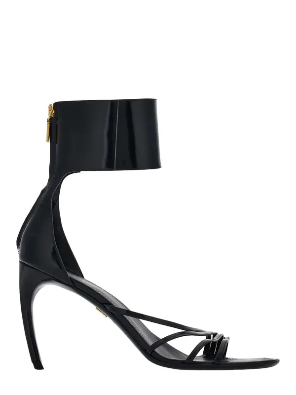 FERRAGAMO Curved-heel Sandals - Black