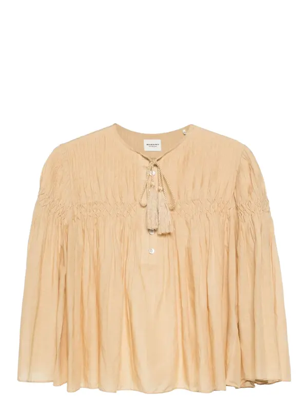 MARANT ETOILE Axeliana Pintuck-detail Blouse - Neutrals