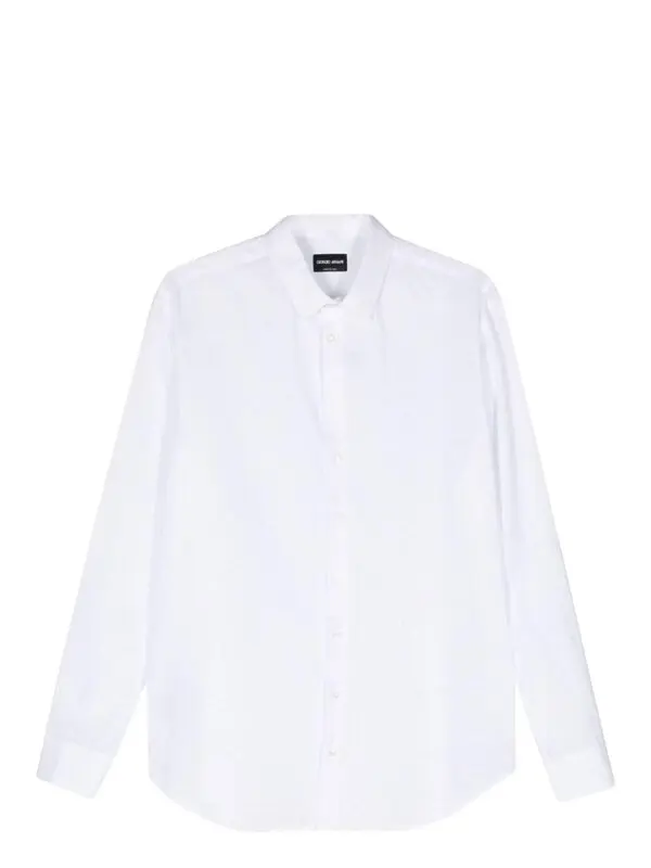 Giorgio Armani Long-sleeve Linen Shirt - White