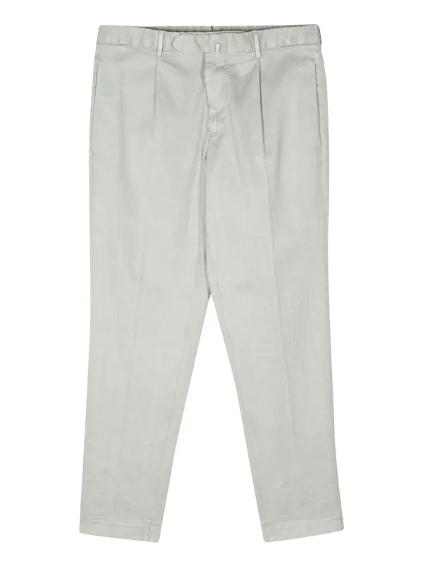 DELL'OGLIO Pleated Tapered-leg Trousers - Green