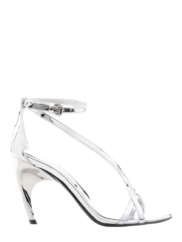 Alexander McQueen Twisted Armadillo 95mm Patent Sandals - White