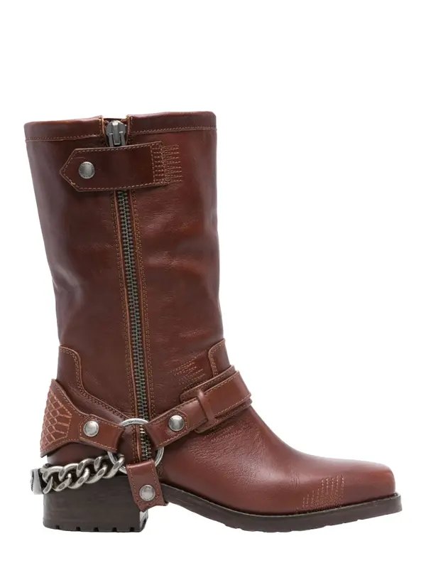 Zadig&Voltaire Igata Leather Mid-calf Boots - Brown