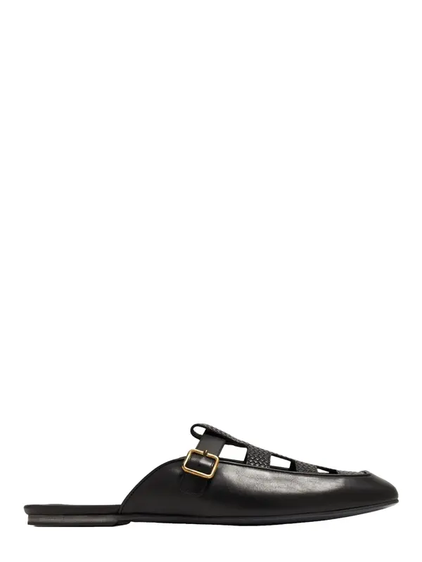 BARRETT Cut-out Leather Mules - Black