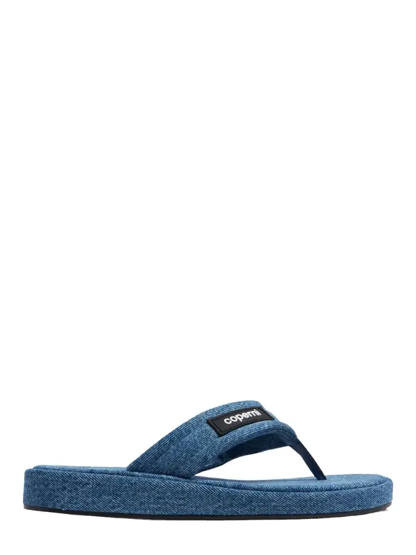 Coperni Logo Appliqué Denim Flip-flops - Blue