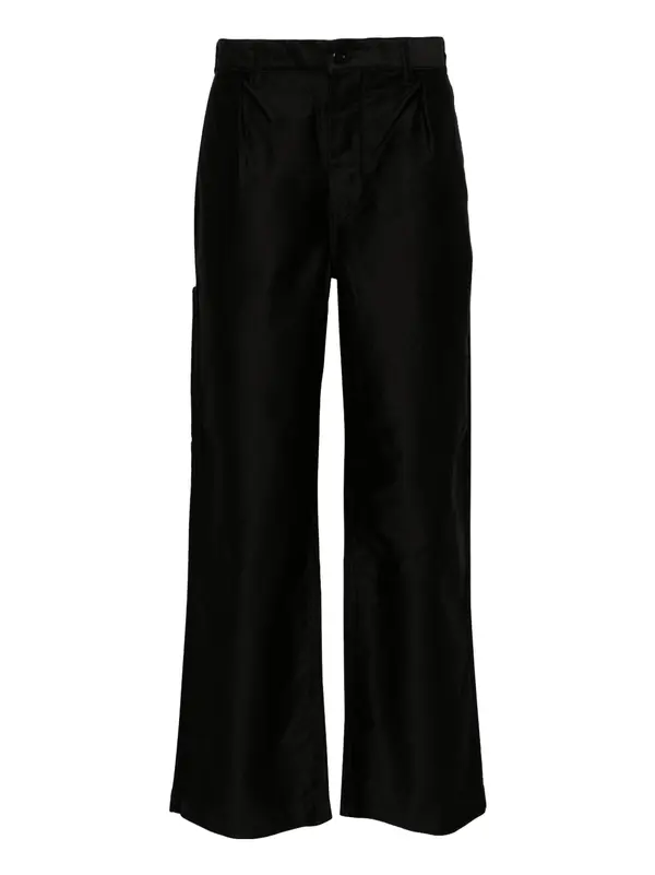 DANTON Straight-leg Cotton Trousers - Black