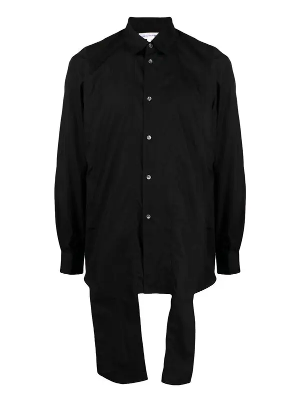 Comme Des Garçons Asymmetric-hem Cotton Shirt - Black