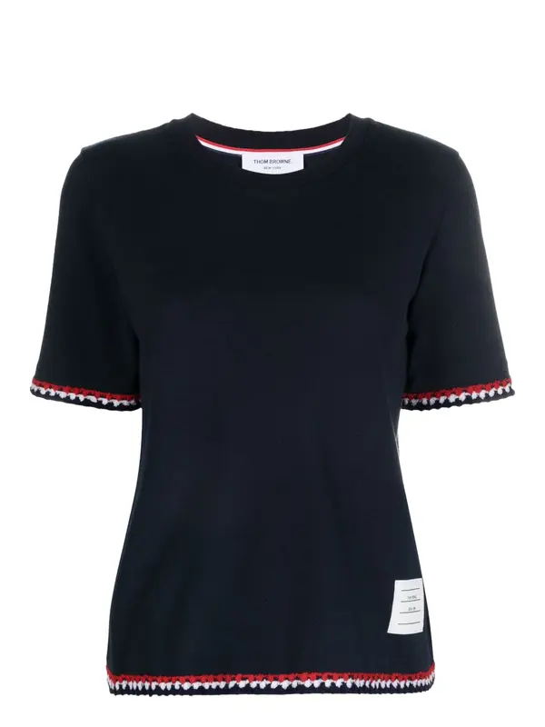 Thom Browne Rwb-stripe Cotton T-shirt - Blue